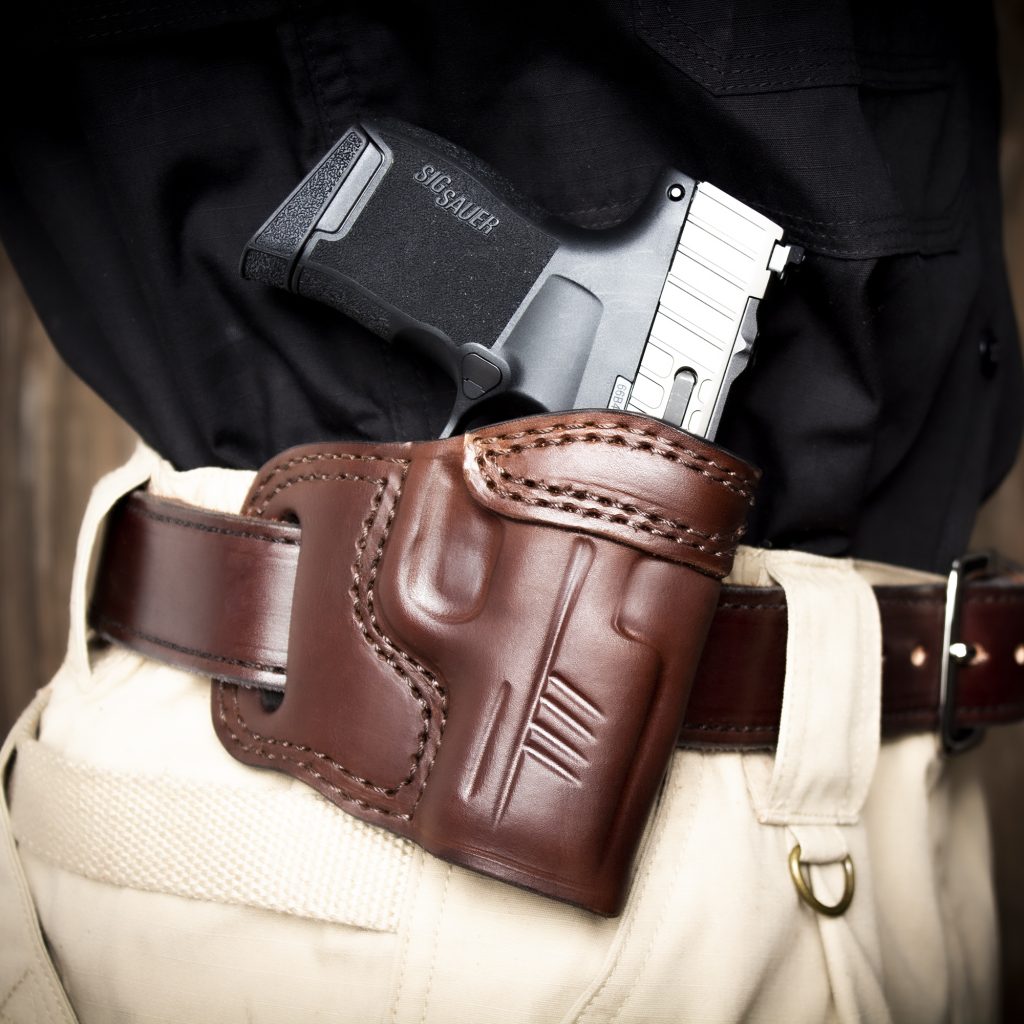Quickship Sig P365 OWB Texas Cross Draw Leather Holster